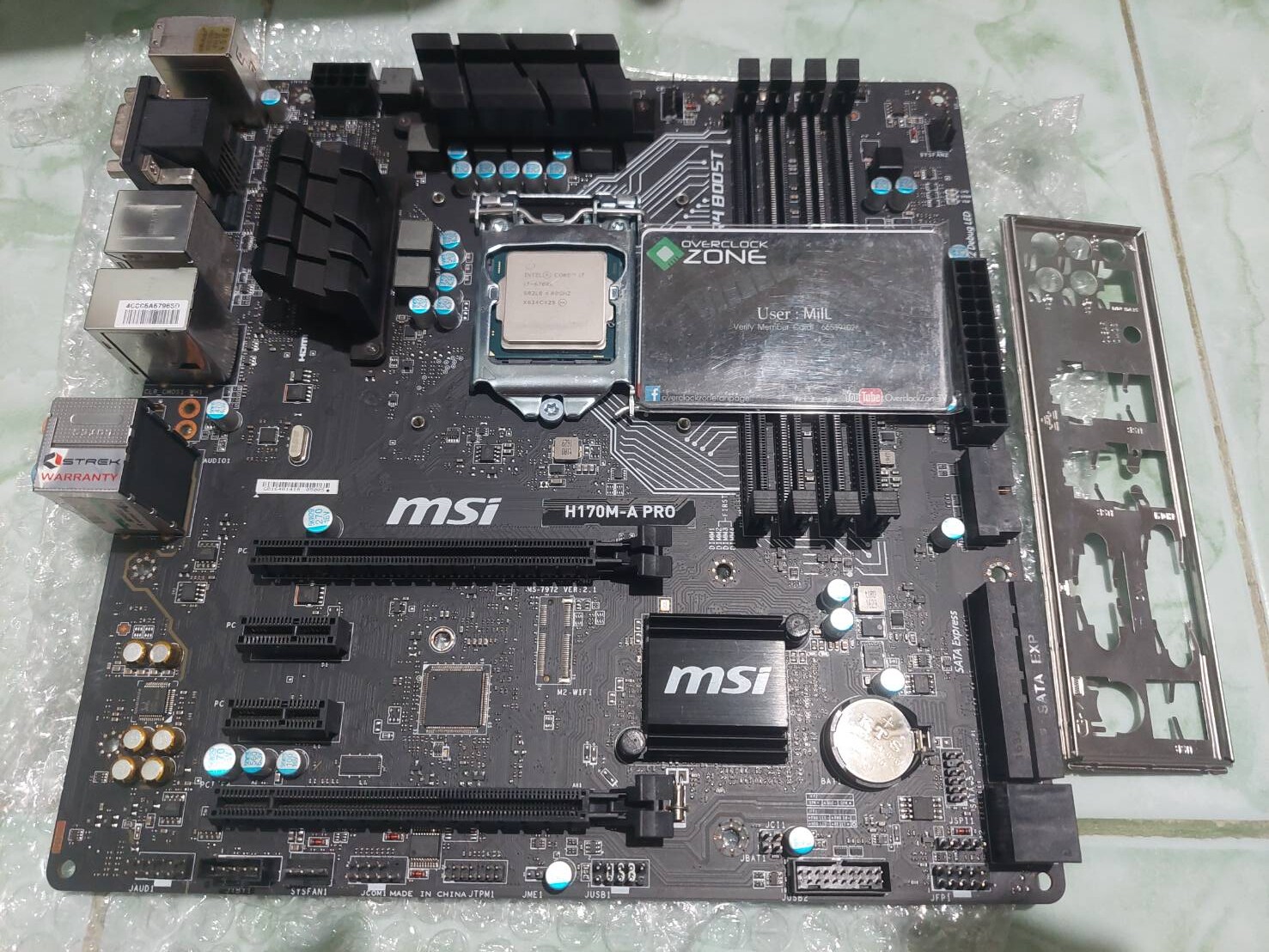 MSI H170M-A PRO + INTEL CORE i7 6700K - Overclockzone.com ชุมชนคนไอที ที่ใหญ่ที่สุดในเมืองไทย