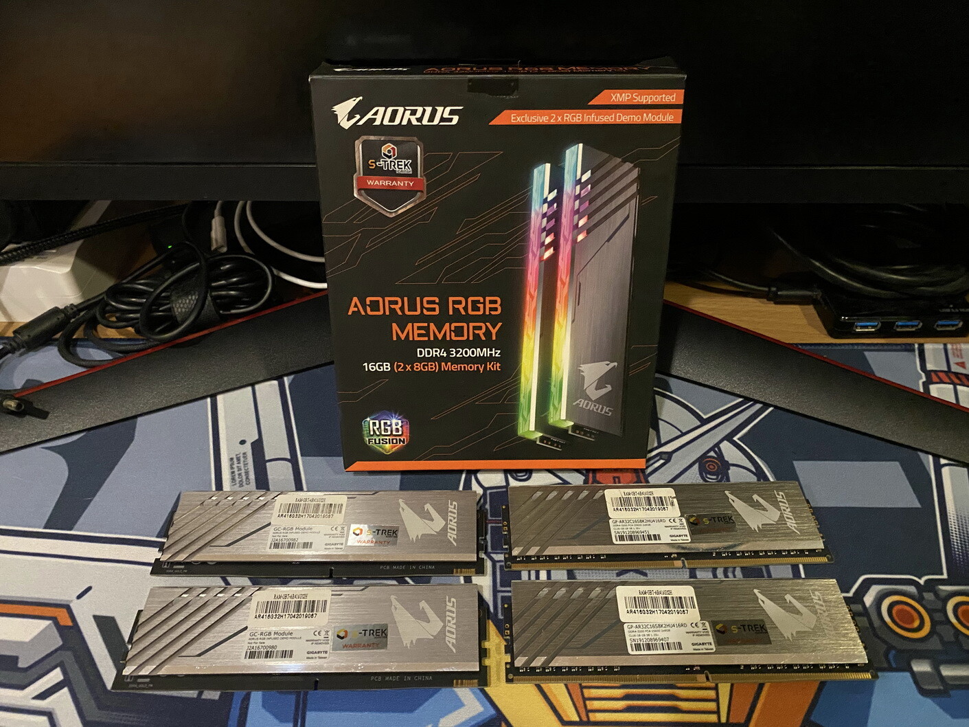 RAM AORUS RGB DDR4 16GB (2x8GB) 3200MHz with Dummy Kit มือสอง มีกล่อง ...