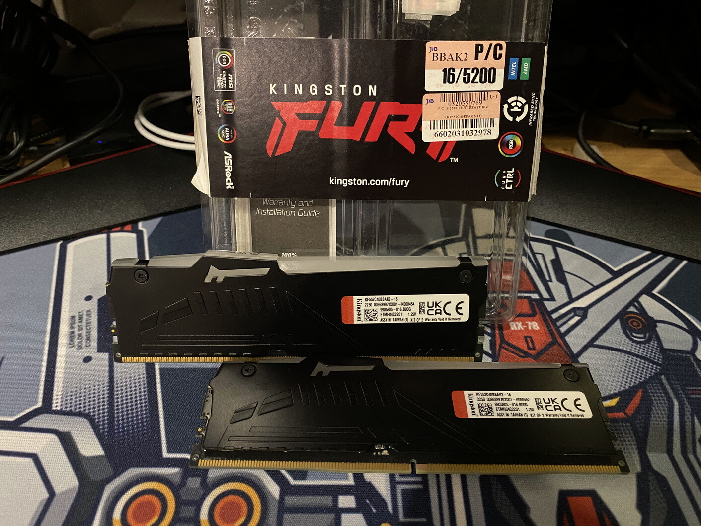 Ram KINGSTON FURY BEAST DDR5 RGB 5200MHz 16GB (8GBx2) สวยครบกล่อง มี2คู่ ประกัน LT ...